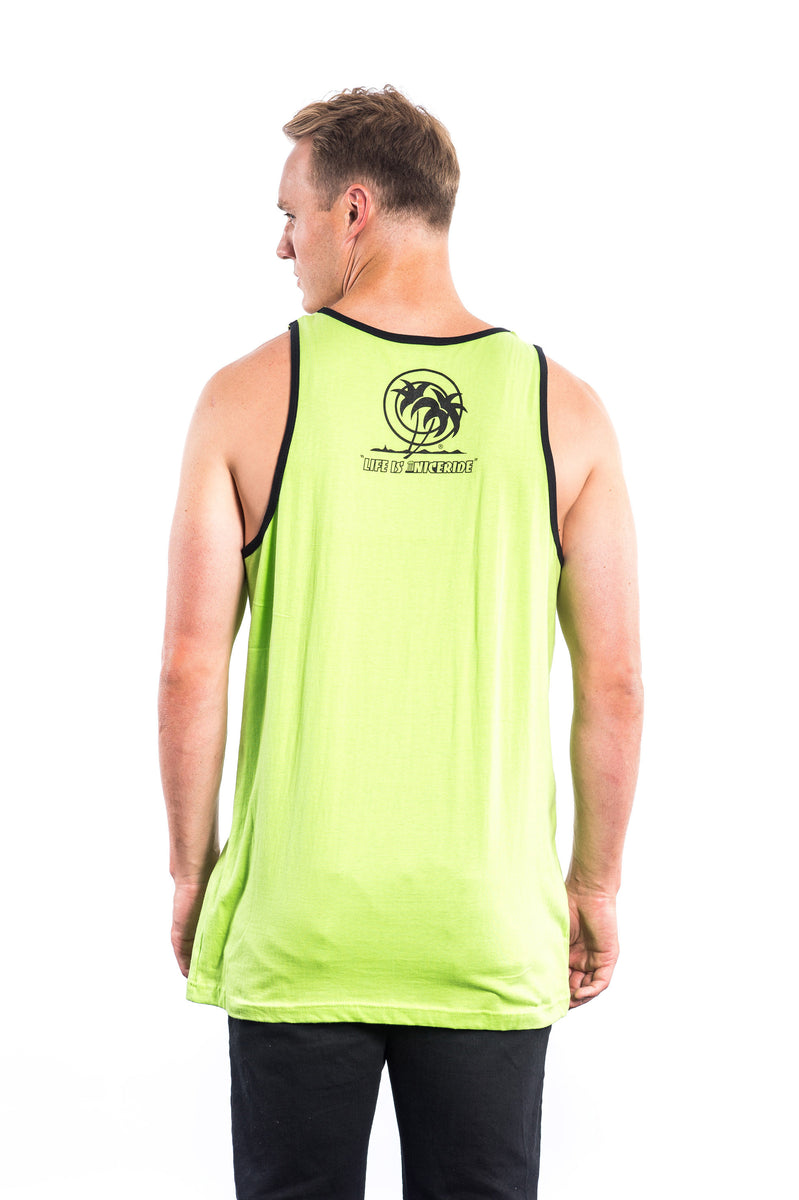 Classic Palm - Green 100% Cotton Tank Top For Men – NICERIDE